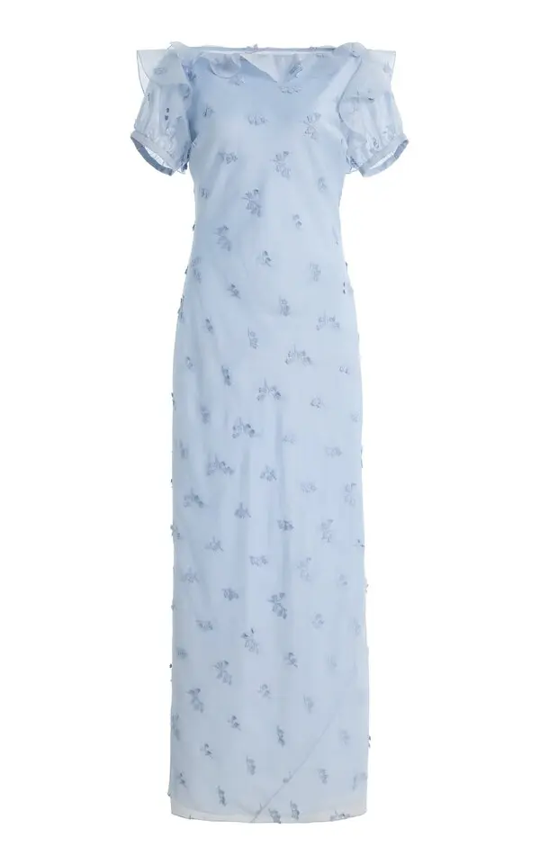 Altuzarra Lafont Embroidered Maxi Dress - Blue