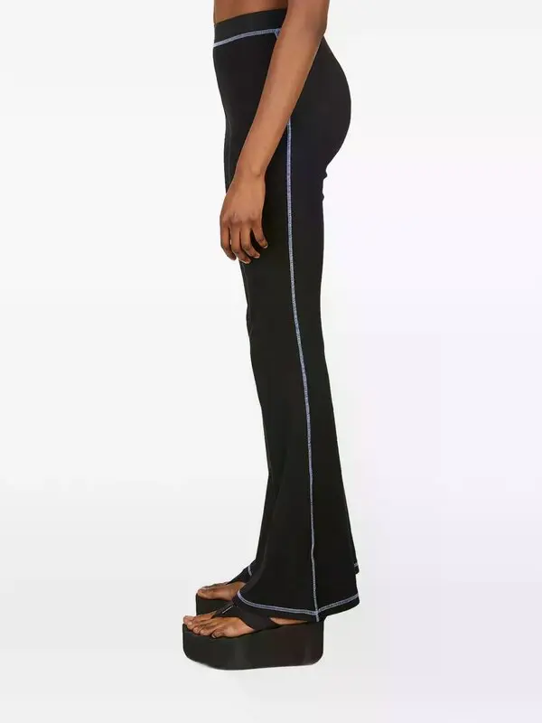 Alexander McQueen Flared Trousers With Topstitching