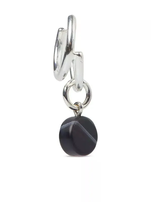 RATHEL & WOLF Enna Aaron Hoop Earring With Agate Charm
