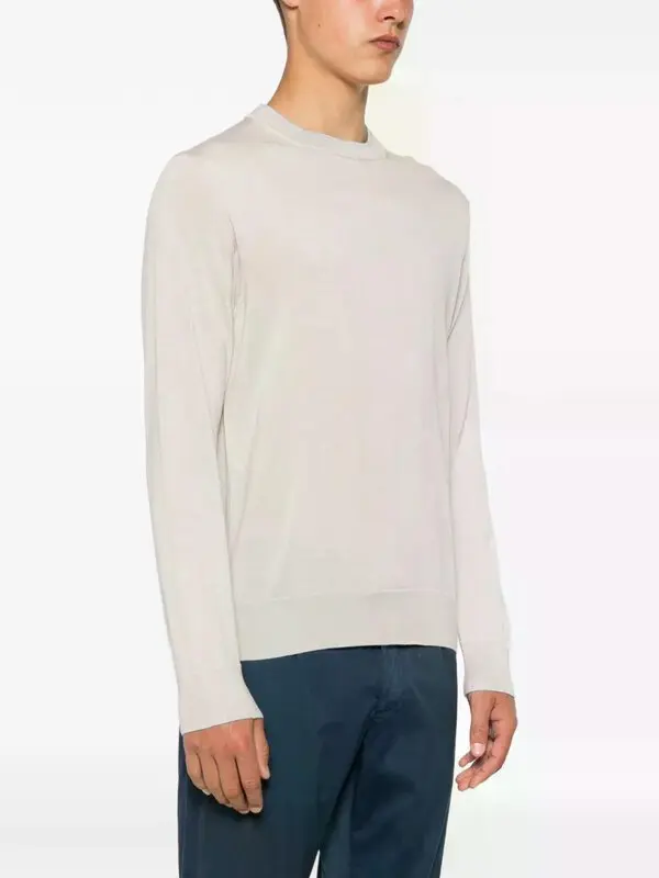 Eleventy Layered-neck Ribbed-trim Sweater