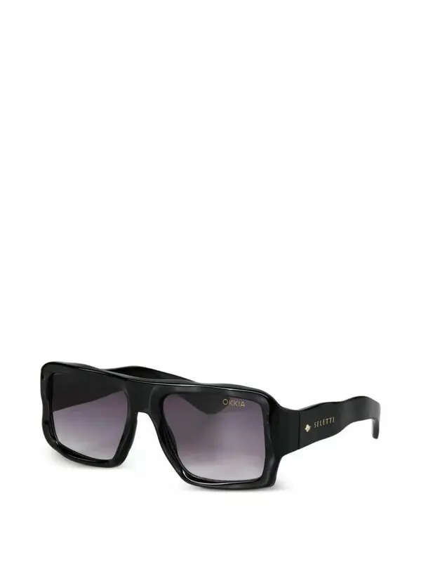 SELETTI X Okkia Kansas Square-frame Sunglasses - Black