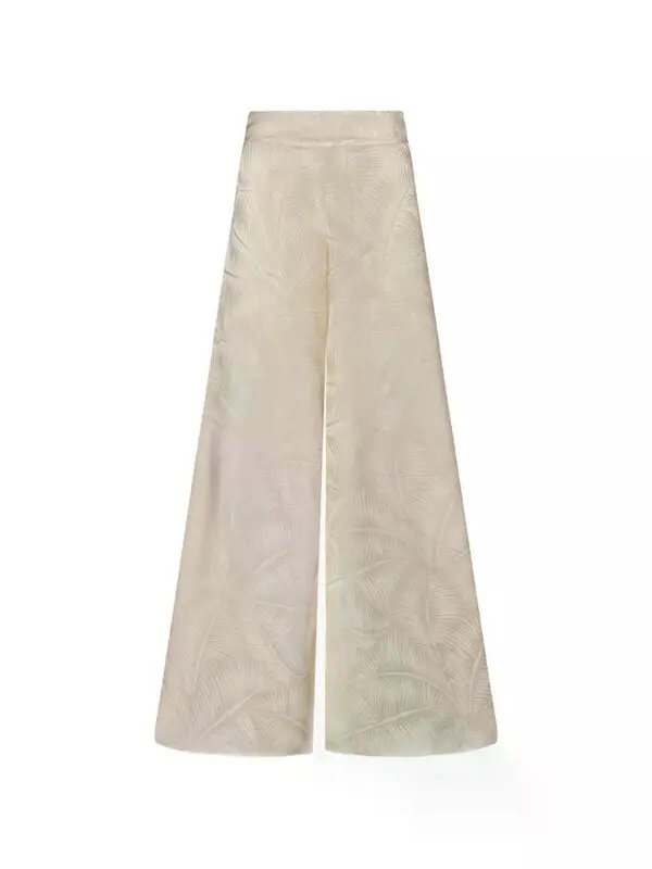 Johanna Ortiz Musical Palm-jacquard Wide-leg Trousers - Neutrals