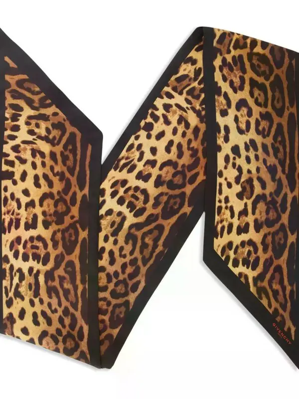 Givenchy Maxi Leopard-print Silk Bandeau Scarf - Brown