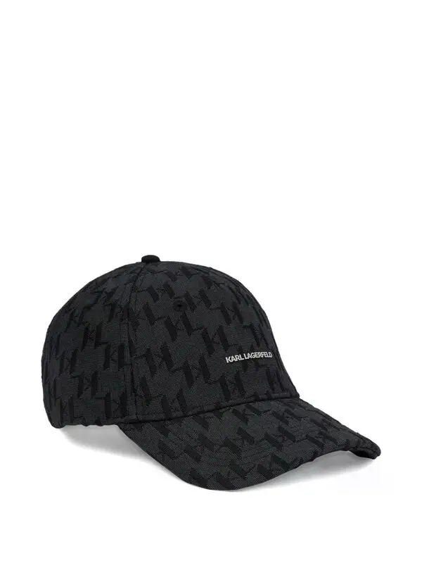 Karl Lagerfeld Monogram Jacquard Cap - Black