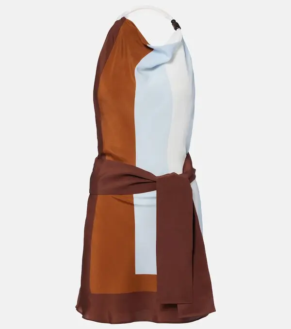 SIR. Striped Halterneck Silk Minidress