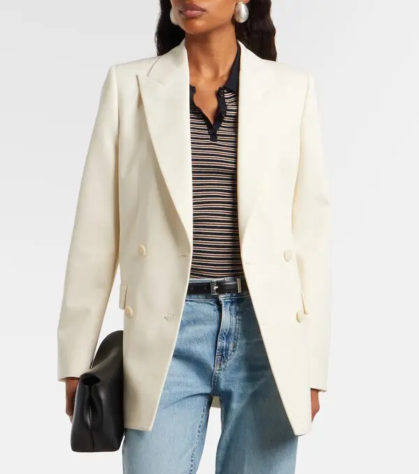 NILI LOTAN Double-breasted Virgin Wool Blazer