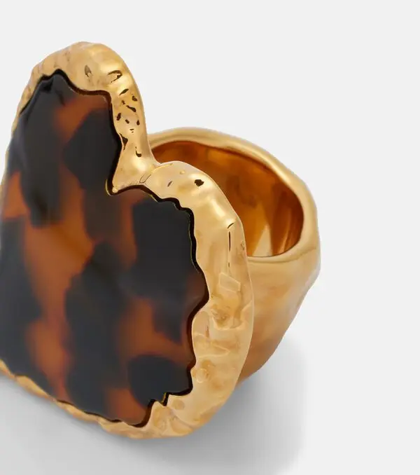 Oscar De La Renta Heart Embellished Resin Ring