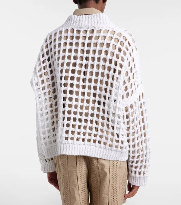 Brunello Cucinelli Open-knit Cotton Cardigan