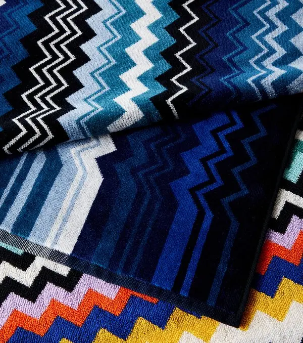 Missoni Giacomo Set Of 2 Cotton Terry Towels - Blue