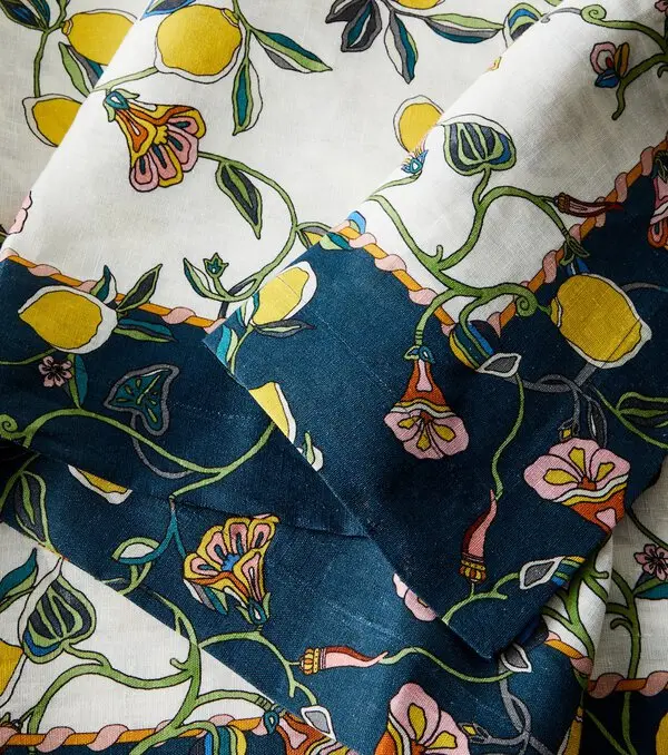 La DoubleJ Borboni Large Linen Tablecloth - Multicoloured
