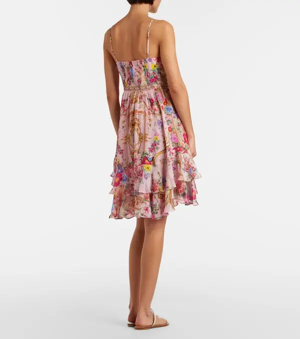 Camilla Floral Silk Minidress