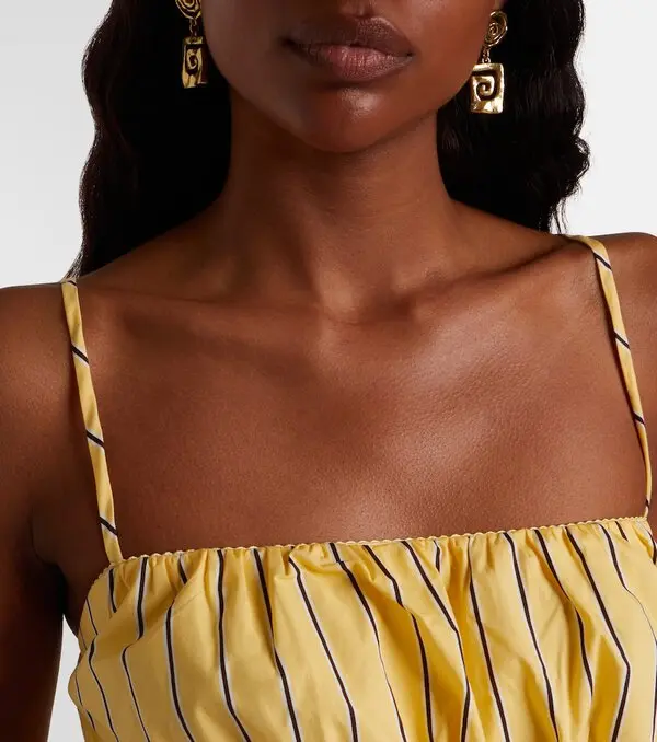 Staud Fiore Striped Cotton Crop Top