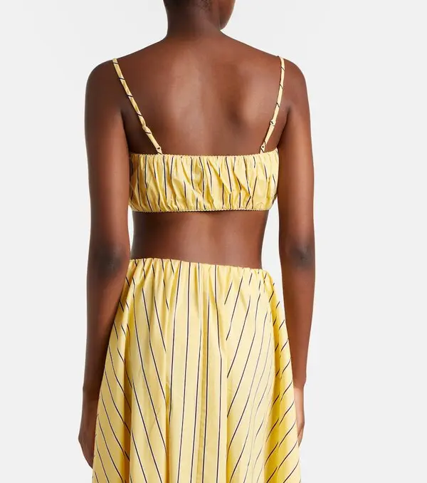 Staud Fiore Striped Cotton Crop Top