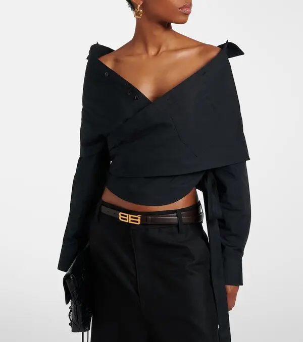 Balenciaga Off-shoulder Cotton Top