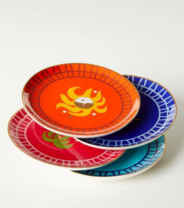 Jonathan Adler Playa Set Of 4 Porcelain Dessert Plates