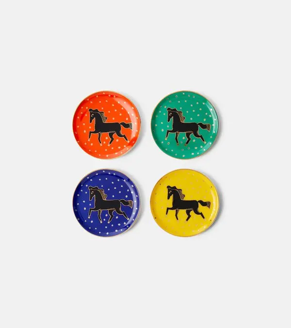 Jonathan Adler Cheval Set Of 4 Porcelain Coasters - Multicoloured
