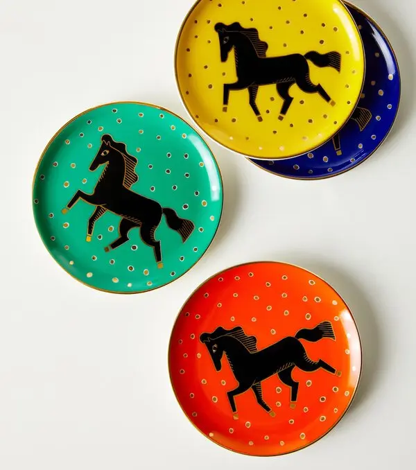 Jonathan Adler Cheval Set Of 4 Porcelain Coasters - Multicoloured