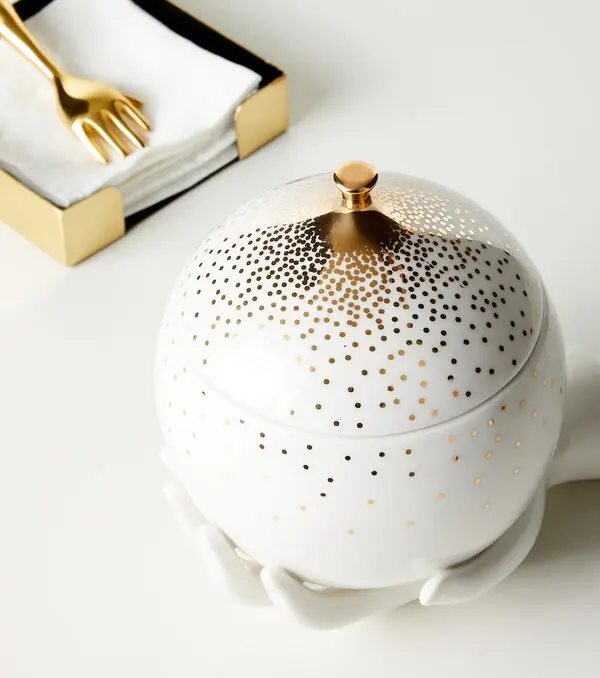 Jonathan Adler Gilded Eve Porcelain Container