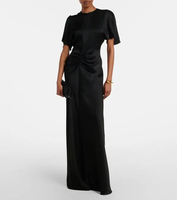 Victoria Beckham Dorian East-west Satin Clutch - Black