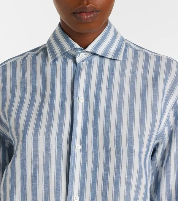 Ralph Lauren Striped Linen Shirt - Blue