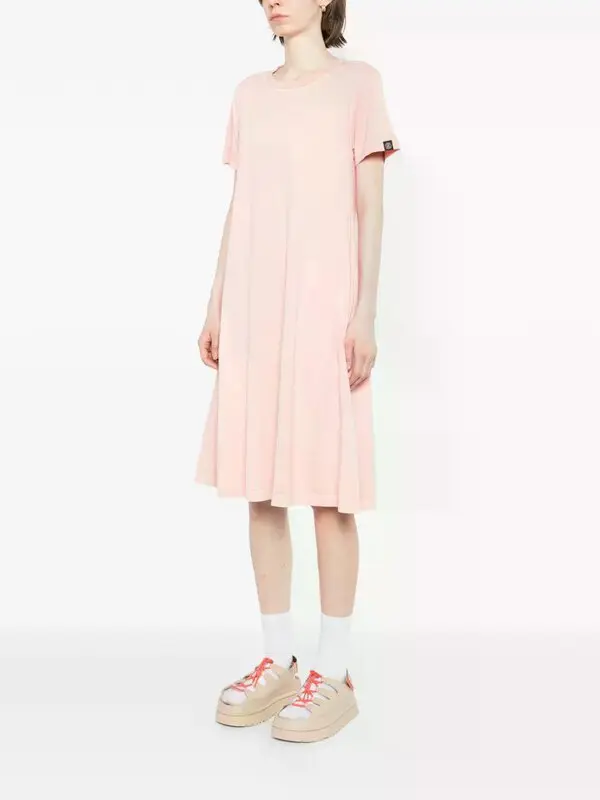 AGNES B. Rose Jersey Logo Mini Dress