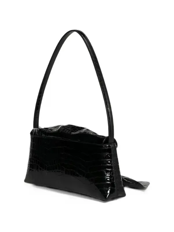 ROTATE BY BIRGER CHRISTENSEN The Drape Bag Croco Shoulder Bag - Black