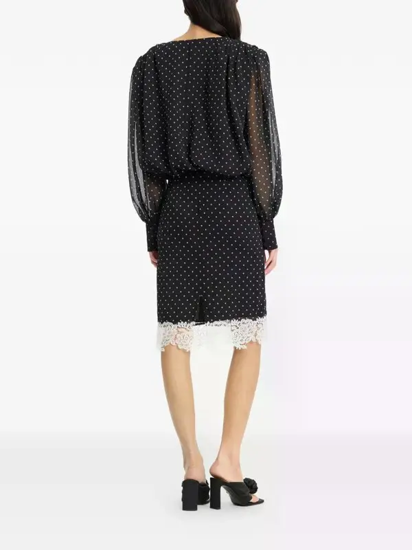 ROTATE BY BIRGER CHRISTENSEN Ruched Floral V-neck Blouse