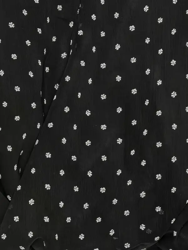 ROTATE BY BIRGER CHRISTENSEN Ruched Floral V-neck Blouse