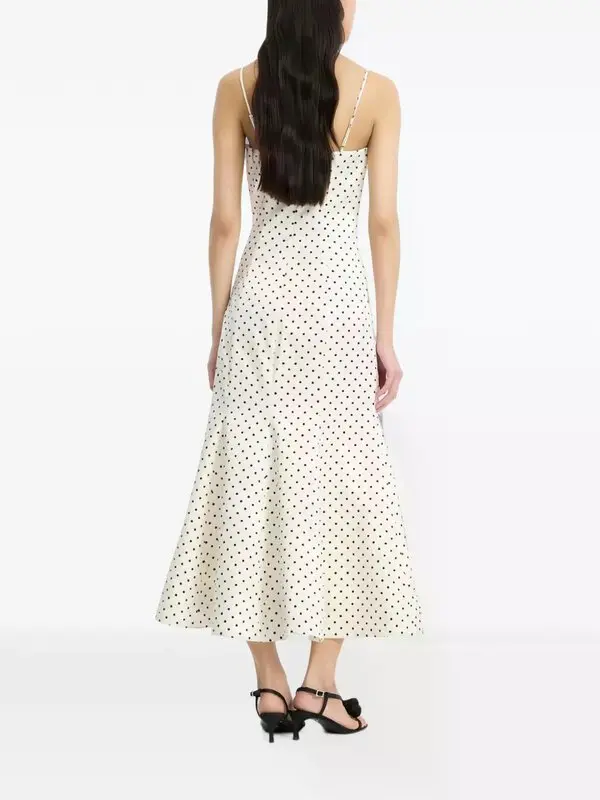 ROTATE BY BIRGER CHRISTENSEN Polka Dot Midi Dress
