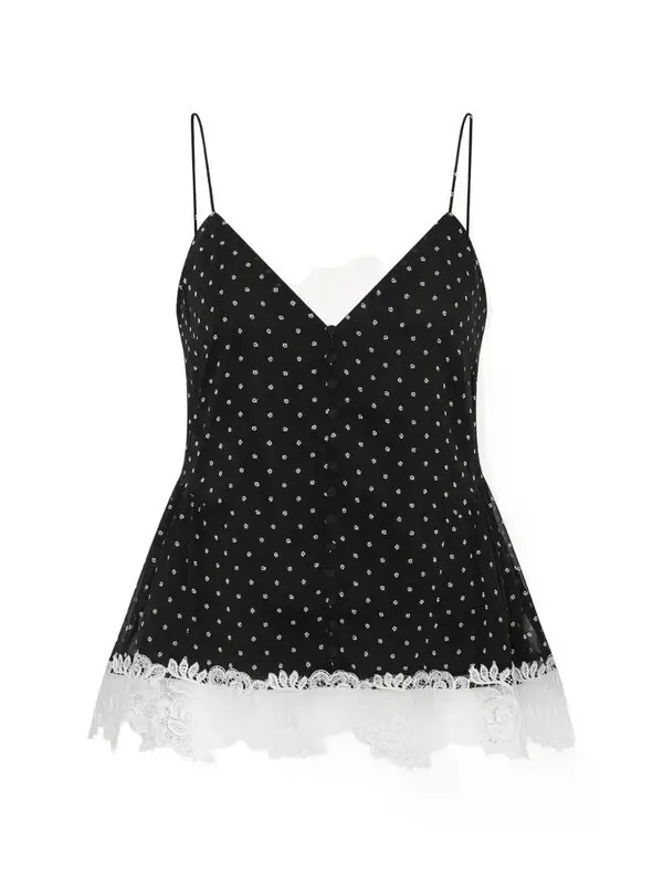 ROTATE BY BIRGER CHRISTENSEN Polka Dot Lace Trim Camisole