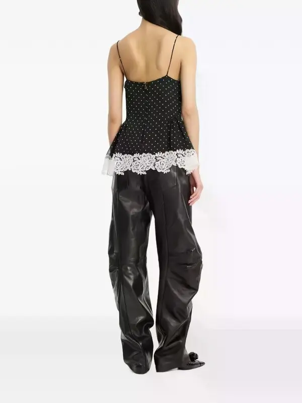 ROTATE BY BIRGER CHRISTENSEN Polka Dot Lace Trim Camisole