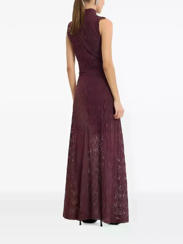 ROTATE BY BIRGER CHRISTENSEN Bordeaux Lace Maxi Dress