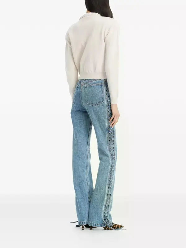 ROTATE BY BIRGER CHRISTENSEN Long-sleeve Cardigan With Letter Embellishment - Neutrals
