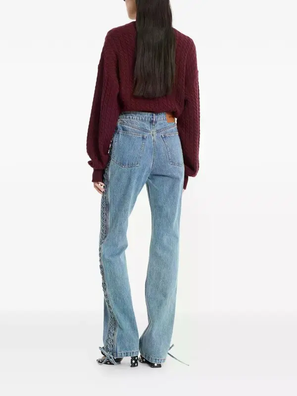 ROTATE BY BIRGER CHRISTENSEN Cable-knit Crew-neck Sweater