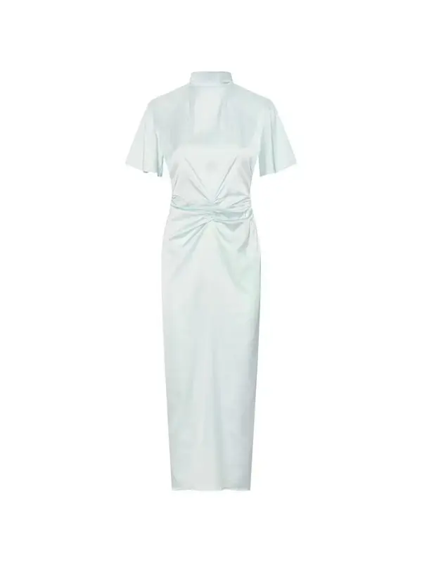 ROTATE BY BIRGER CHRISTENSEN Gathered Midi Dress - Blue