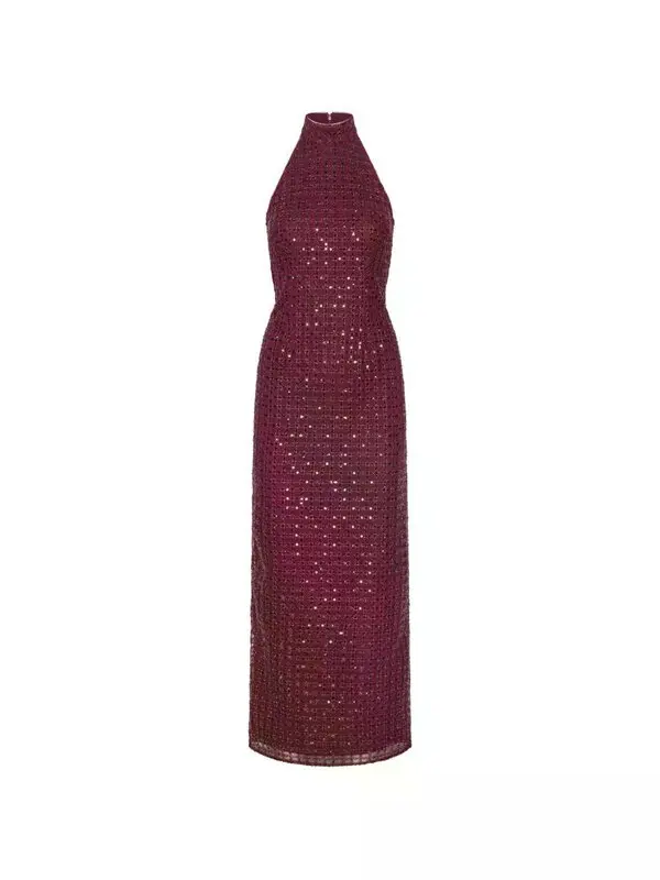 ROTATE BY BIRGER CHRISTENSEN Embellished High Neck Maxi Dress - Red