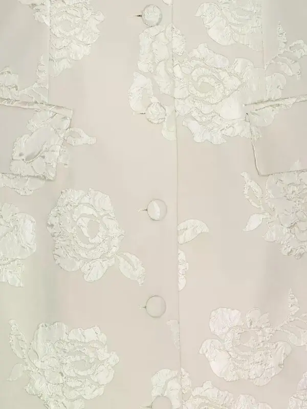 ROTATE BY BIRGER CHRISTENSEN Cream Floral Jacquard Mini Dress - Neutrals