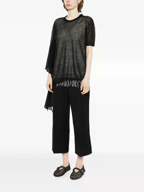 UMA WANG Asymmetric Knitted Top With Draped Hem
