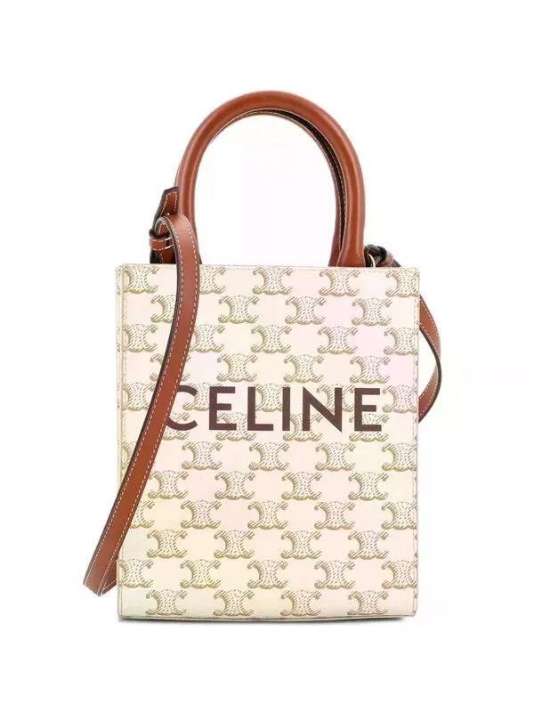 Celine Vertical Cabas Tote Triomphe Coated Canvas Mini Satchel
