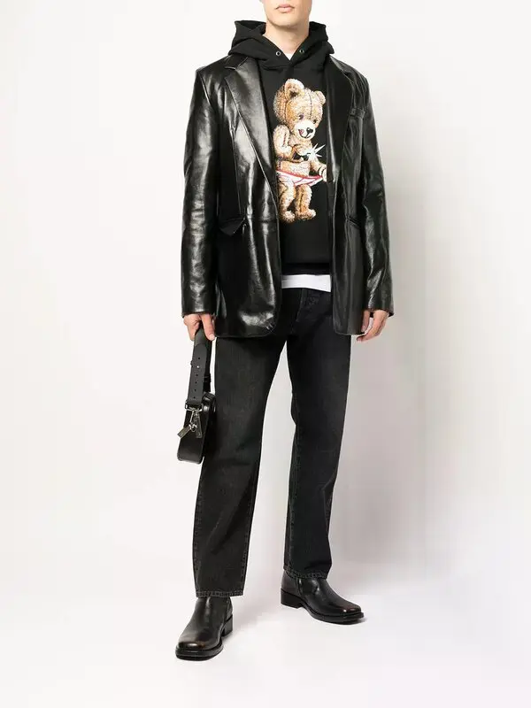 DOMREBEL Teddy Print Pullover Hoodie