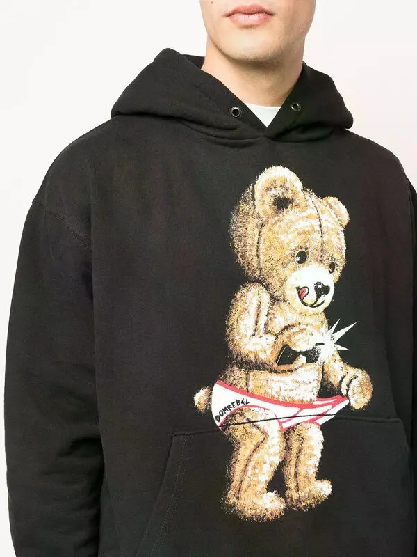 DOMREBEL Teddy Print Pullover Hoodie