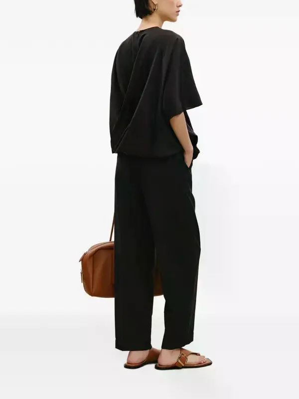 LESS Asymmetric Gathered Sleeve Top