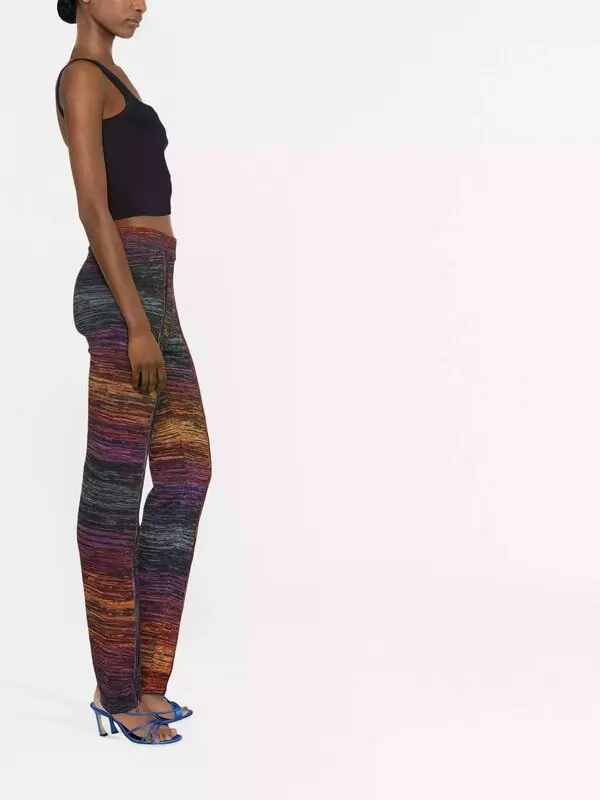 ROTATE BY BIRGER CHRISTENSEN Space Dyed Knit Flared Trousers - Orange