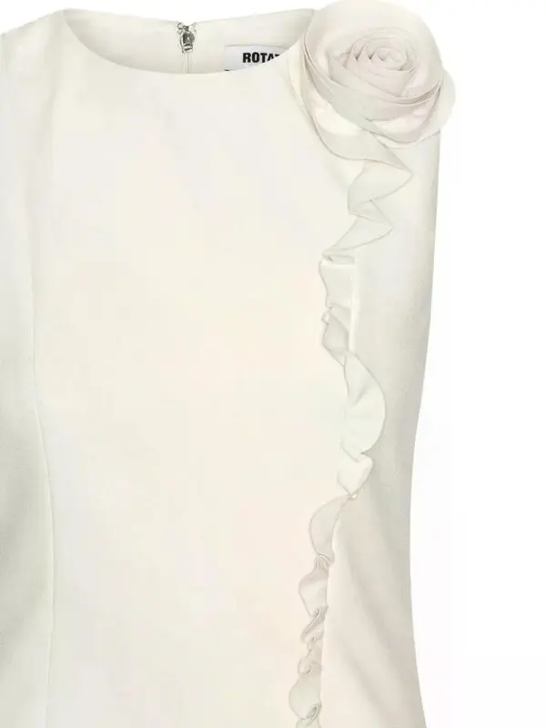 ROTATE BY BIRGER CHRISTENSEN Sleeveless Flower Ruffle Mini Dress