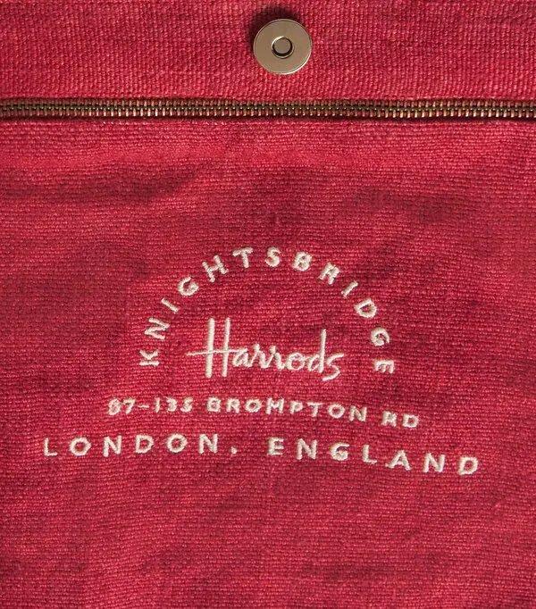 Harrods Jute Stripe Shopper Bag