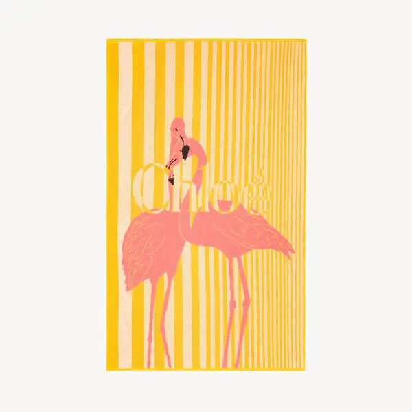 Chloé The Stripy Beach Towel In Cotton Towelling - Radiant Yellow