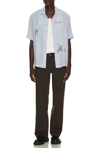 EDMMOND STUDIOS Western Shirt - Plain Dark Blue