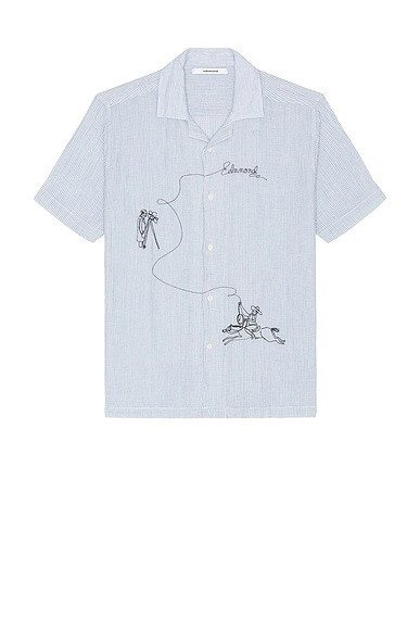 EDMMOND STUDIOS Western Shirt - Plain Dark Blue