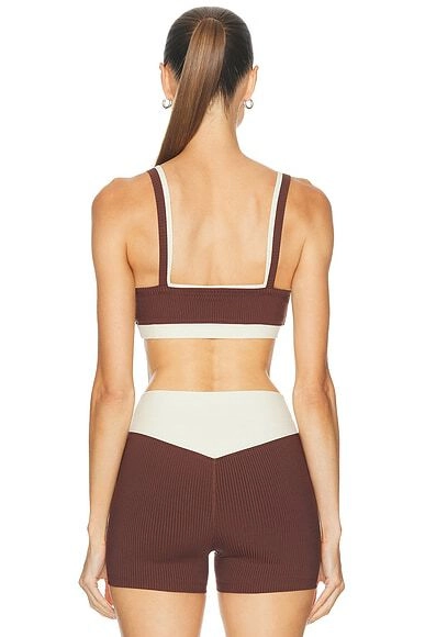 Year Of Ours Ribbed Layer Bralette - Choc & Shell