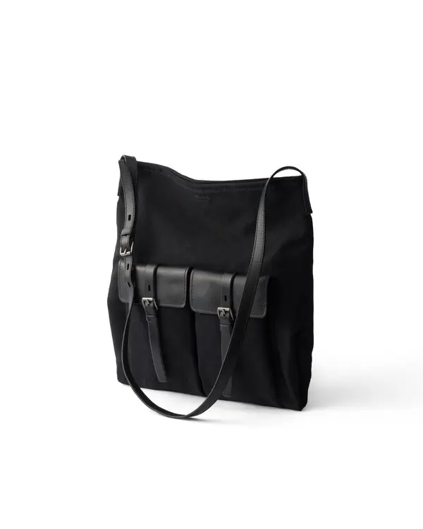 Prada Route Canvas And Leather Shoulder Bag